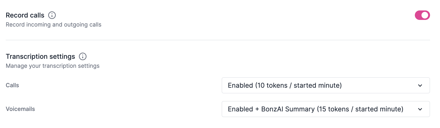 Communication Settings – Bonzo