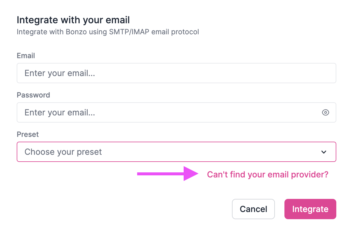 Communication Settings – Bonzo