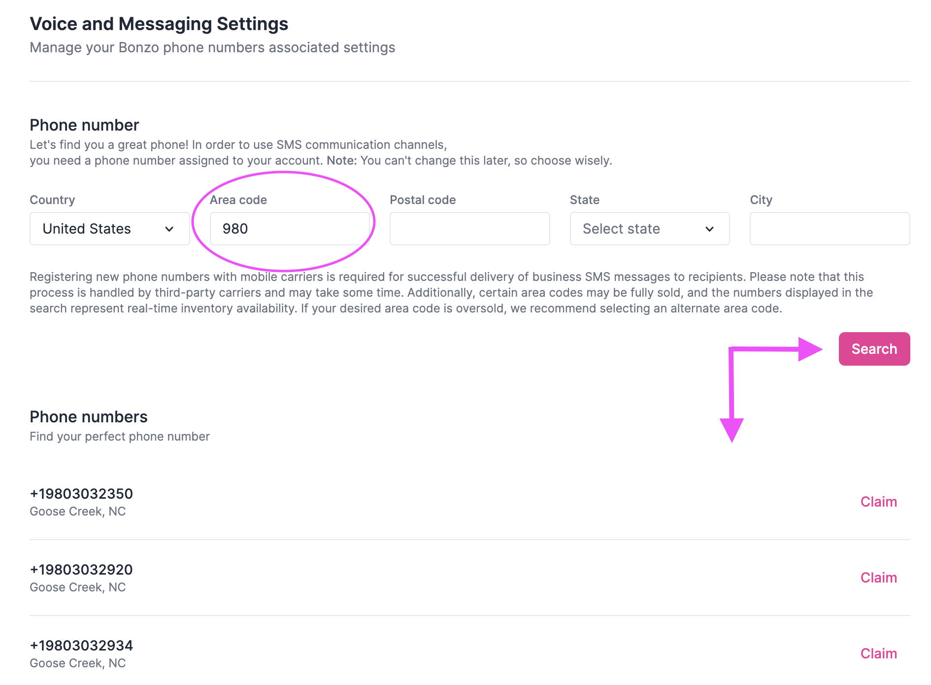 Communication Settings – Bonzo