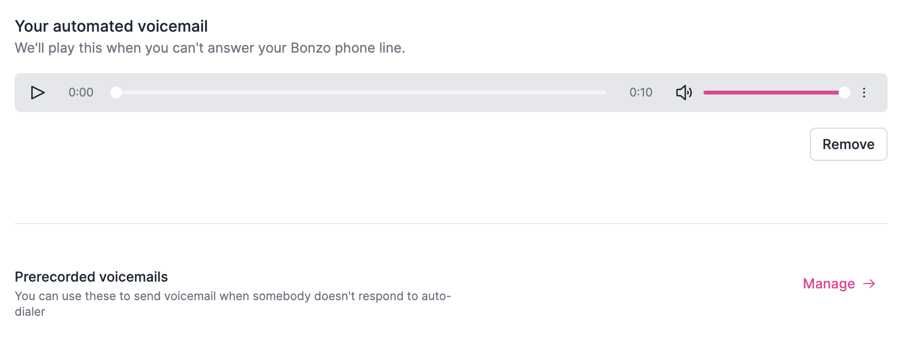Communication Settings – Bonzo