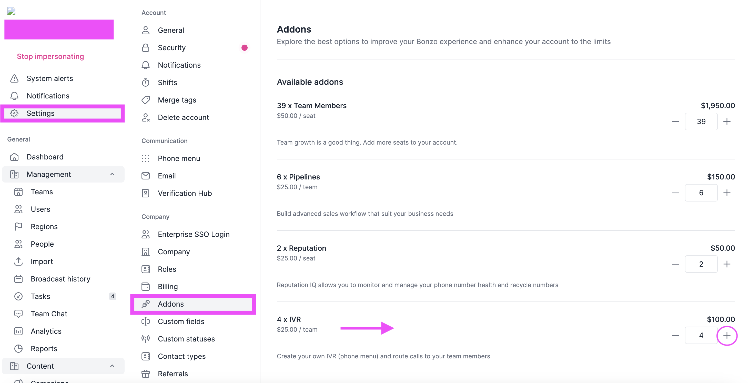 SuperUser: Communication Settings – Bonzo