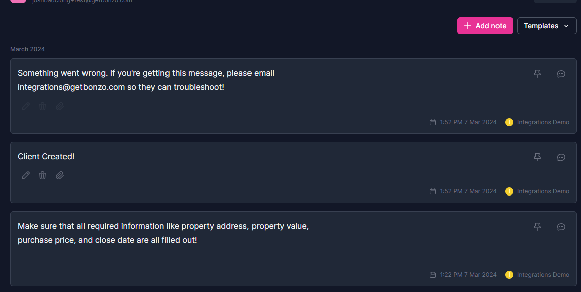Integrations: Tracking – Bonzo