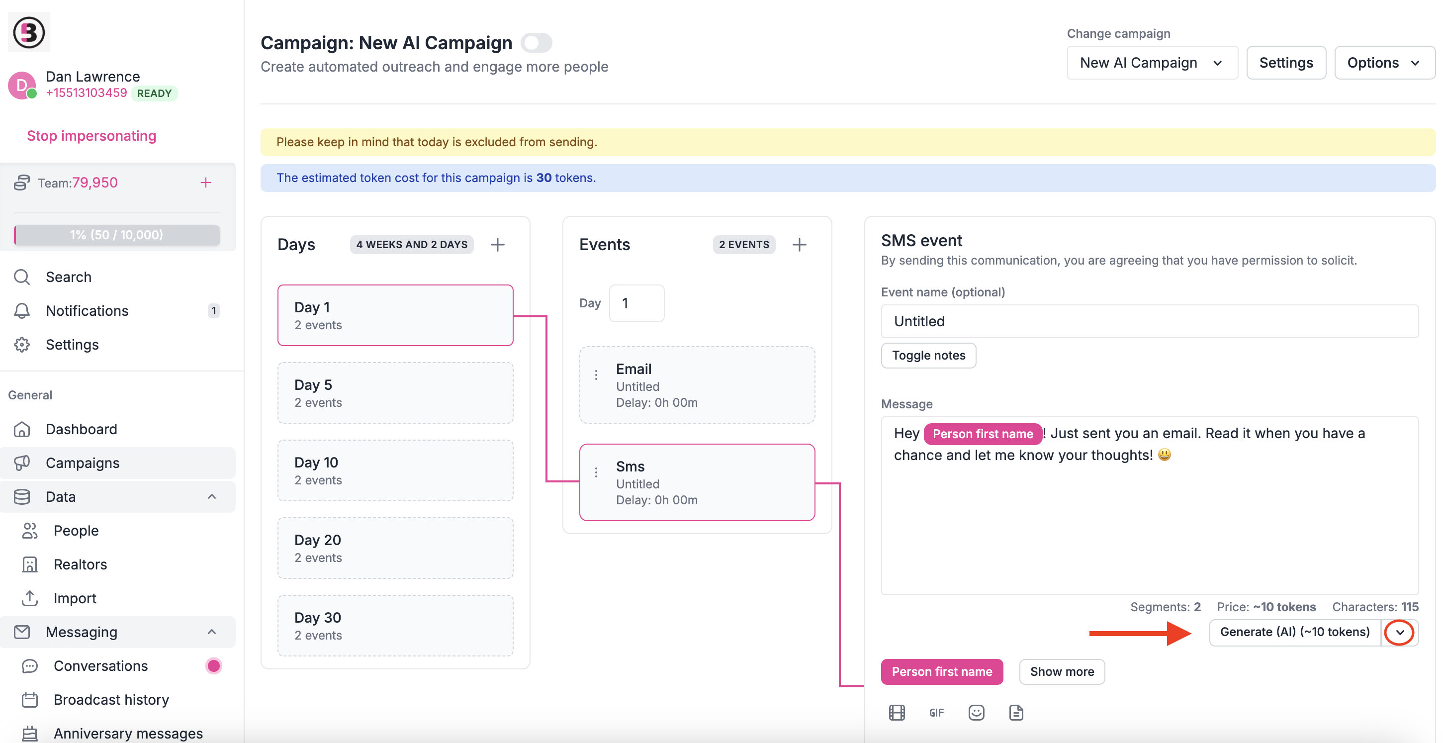 Spark: AI Generated Campaigns & Event Messages – Bonzo