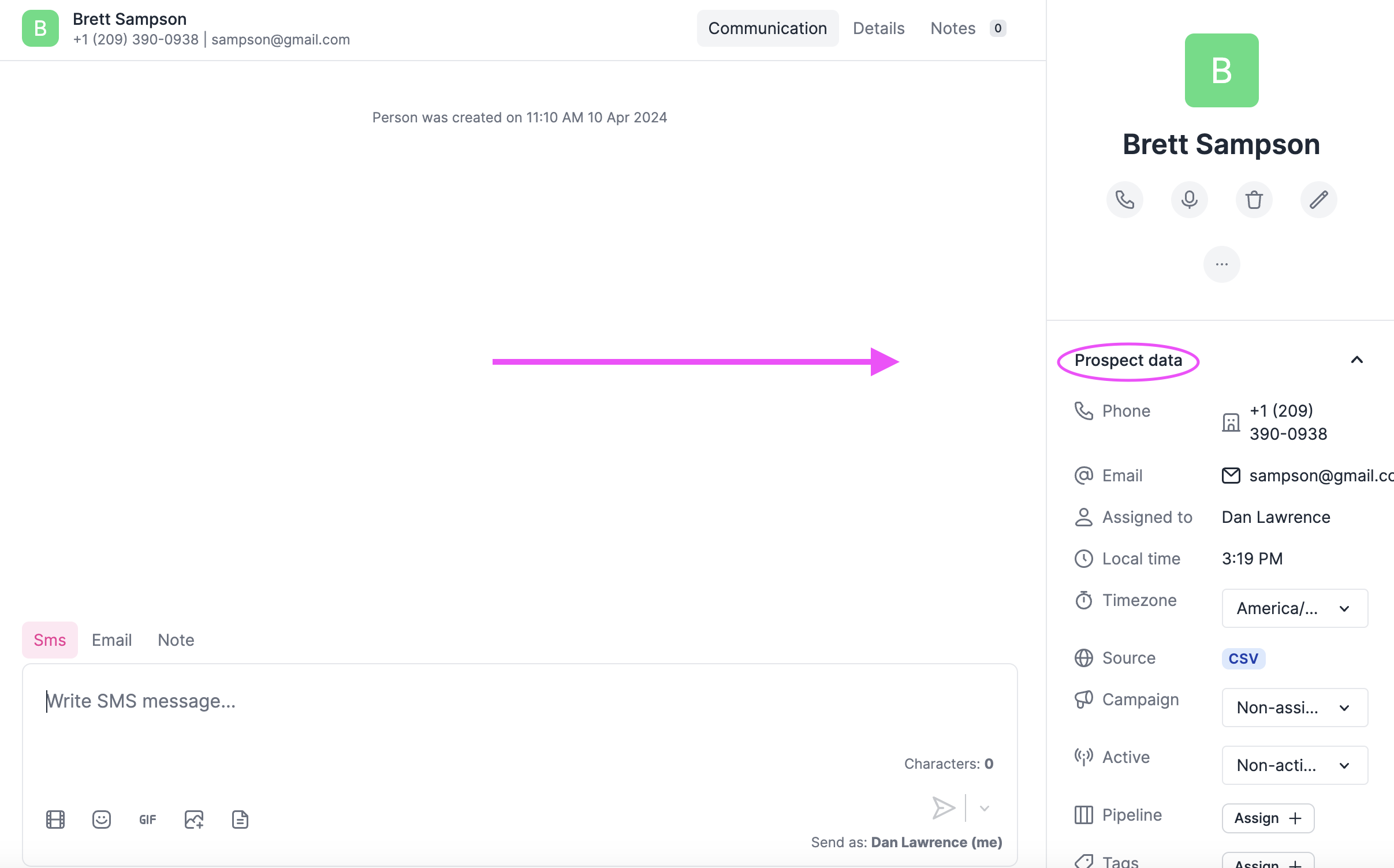 Conversations Tab – Bonzo