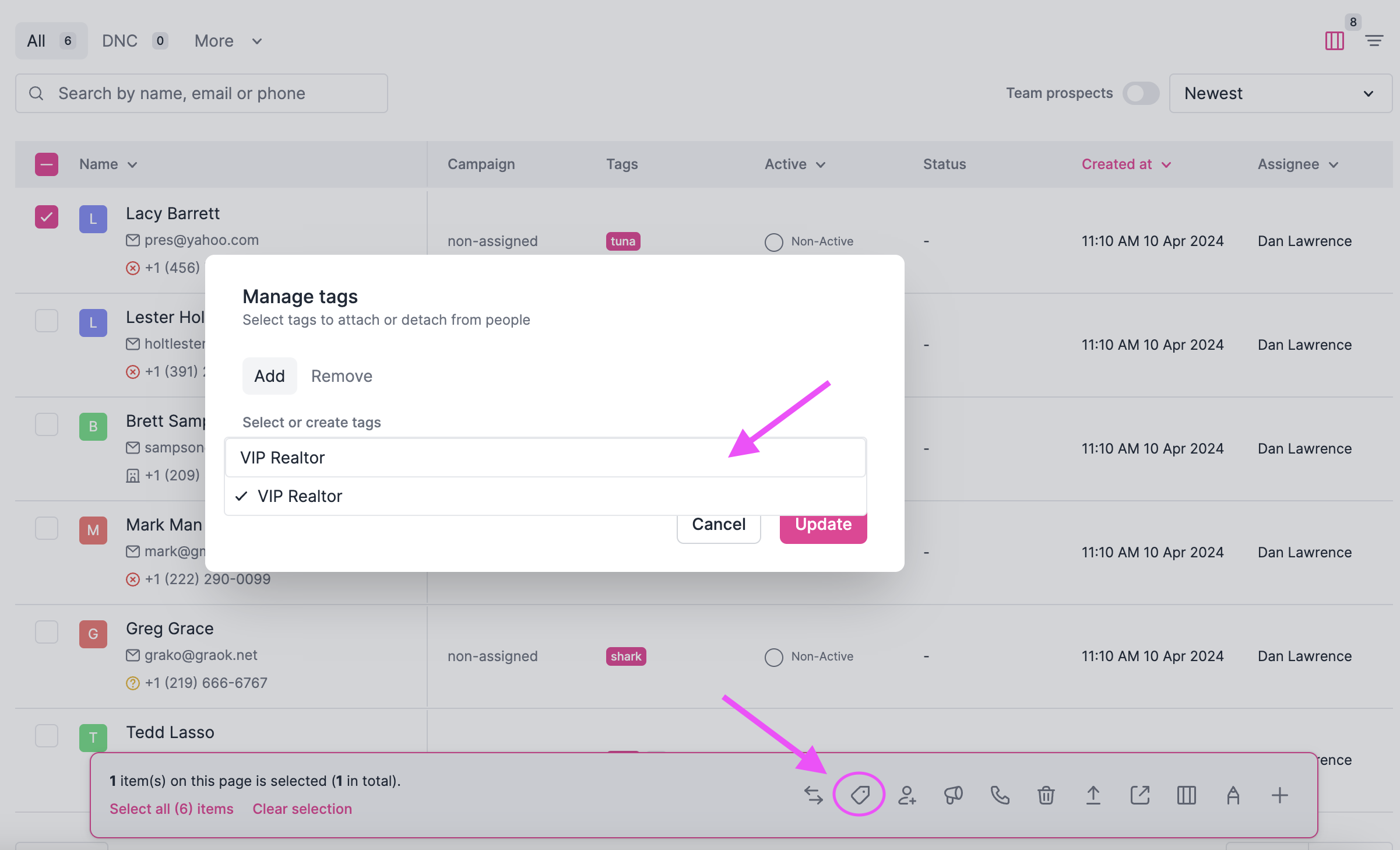 People: Tagging, Filtering, Creating Custom Lists – Bonzo