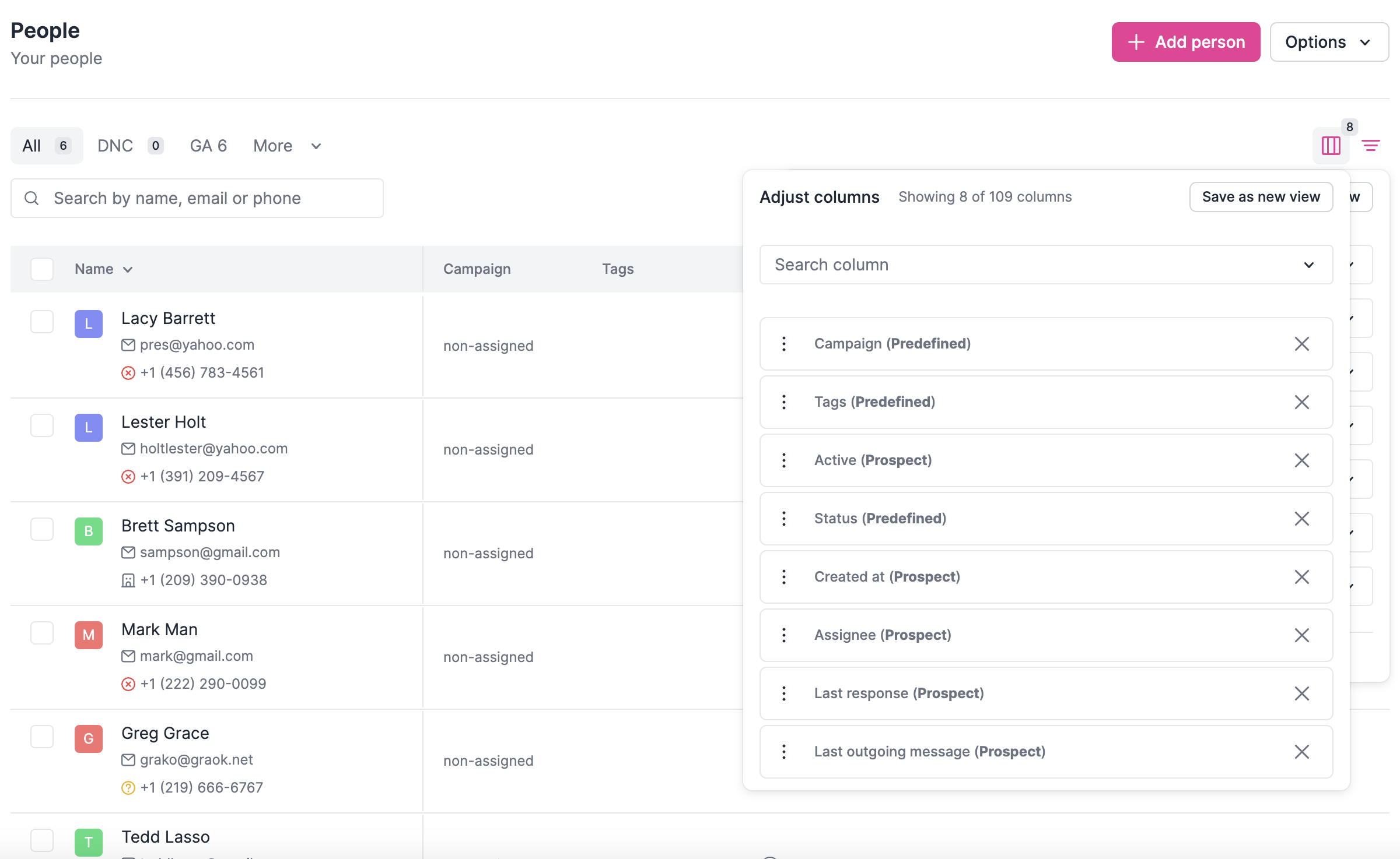 People: Custom Columns & Column Views – Bonzo