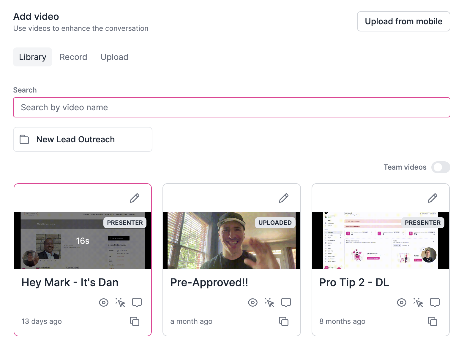 People: Quick Action Toolbar – Bonzo