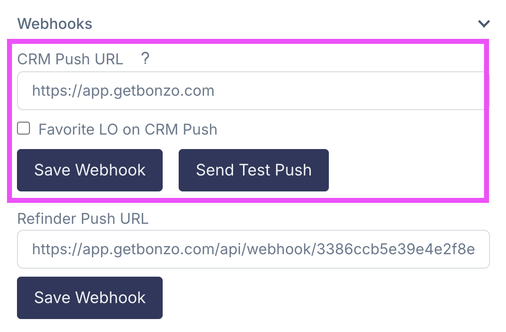 Integrations: MMI Enhanced Webhook – Bonzo